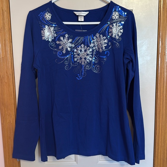 Christopher & Banks | Tops | Nwt Christopher Banks Blue Sequins ...